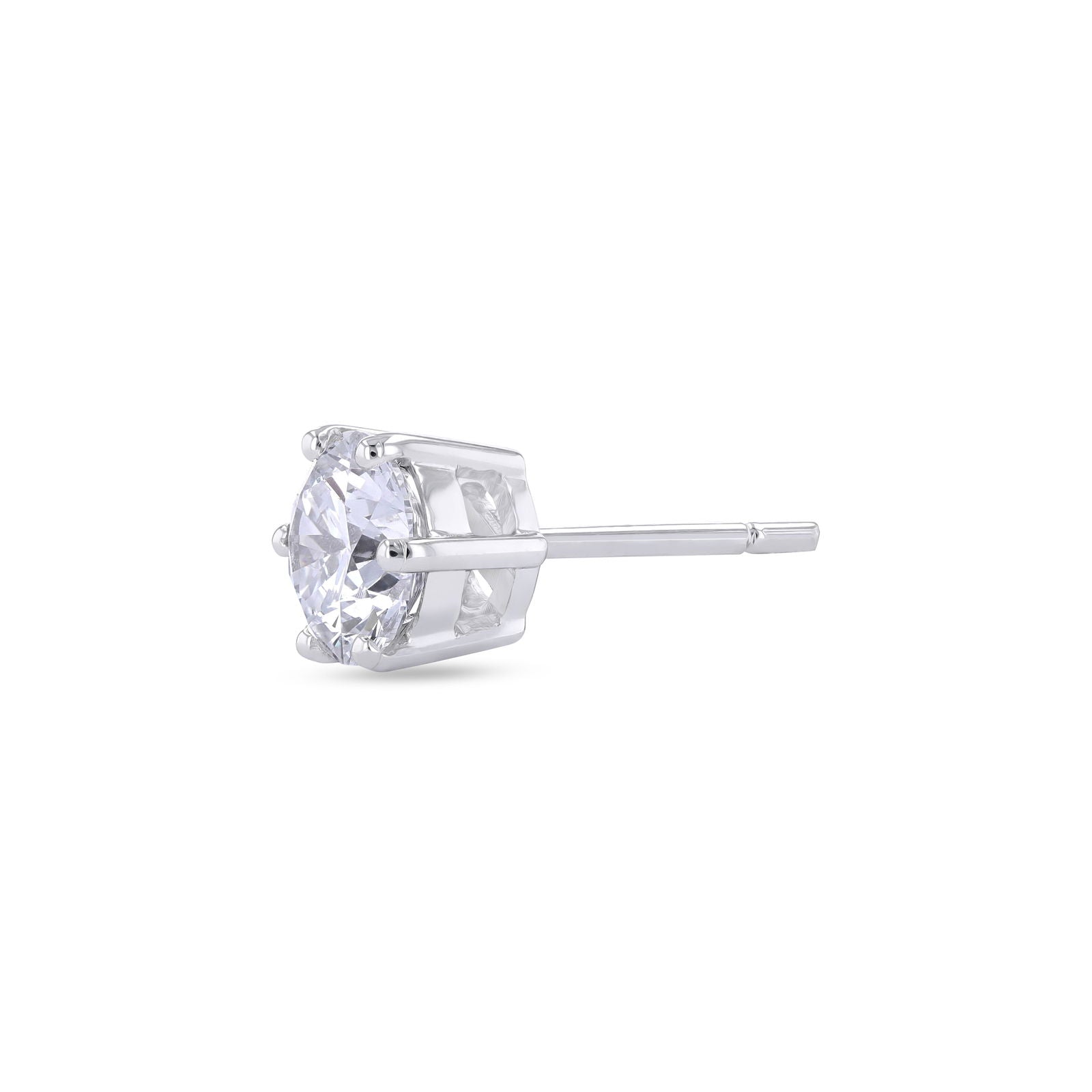 Round Brilliant Diamond Earrings (Certified) - Basket Setting – FYNE ...